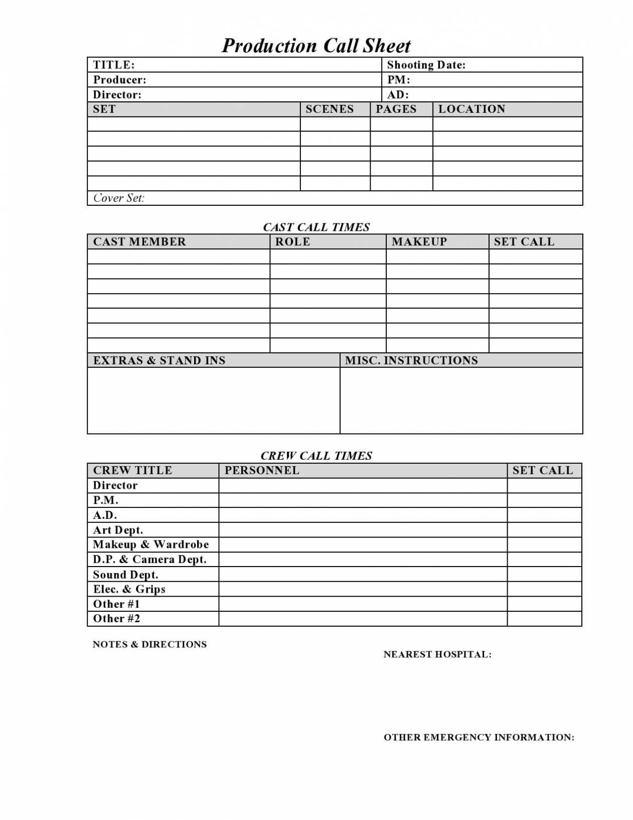 Blank Call Sheet Template blank-call-sheet-template