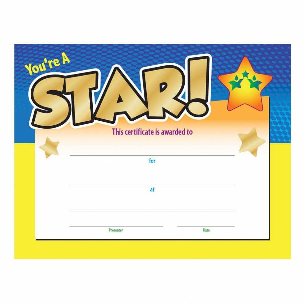 Star Of The Week Certificate Template