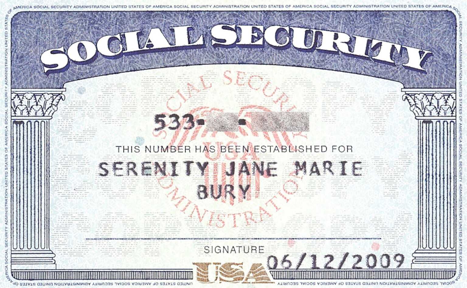 Editable Social Security Card Template