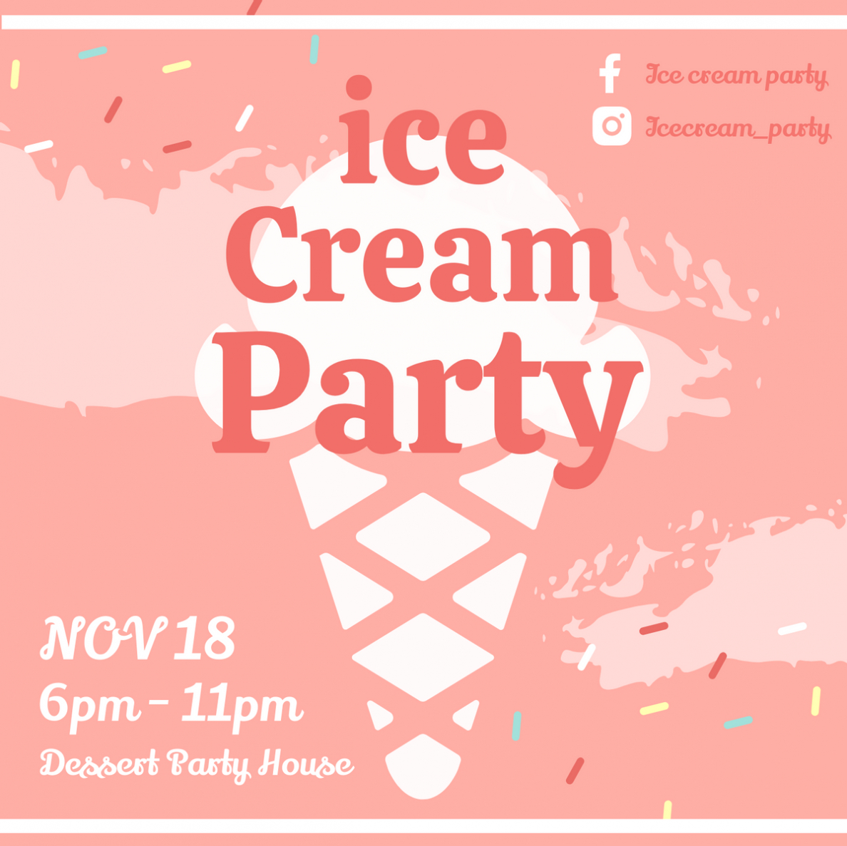Ice Cream Party Flyer Template