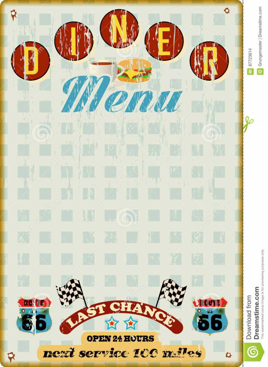 Blank Diner Sign Template Printable Word Searches