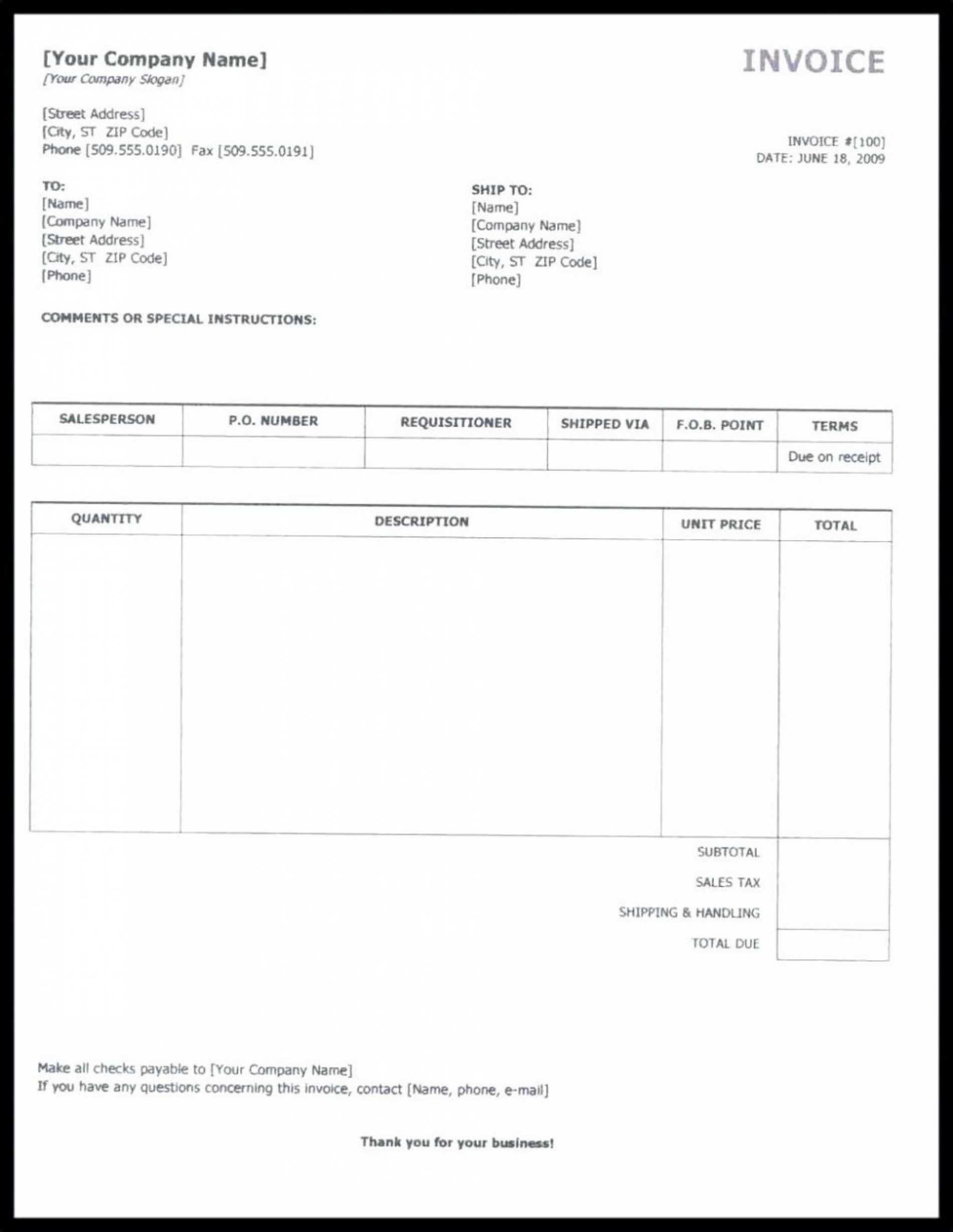 Self Employed Invoice Template Uk